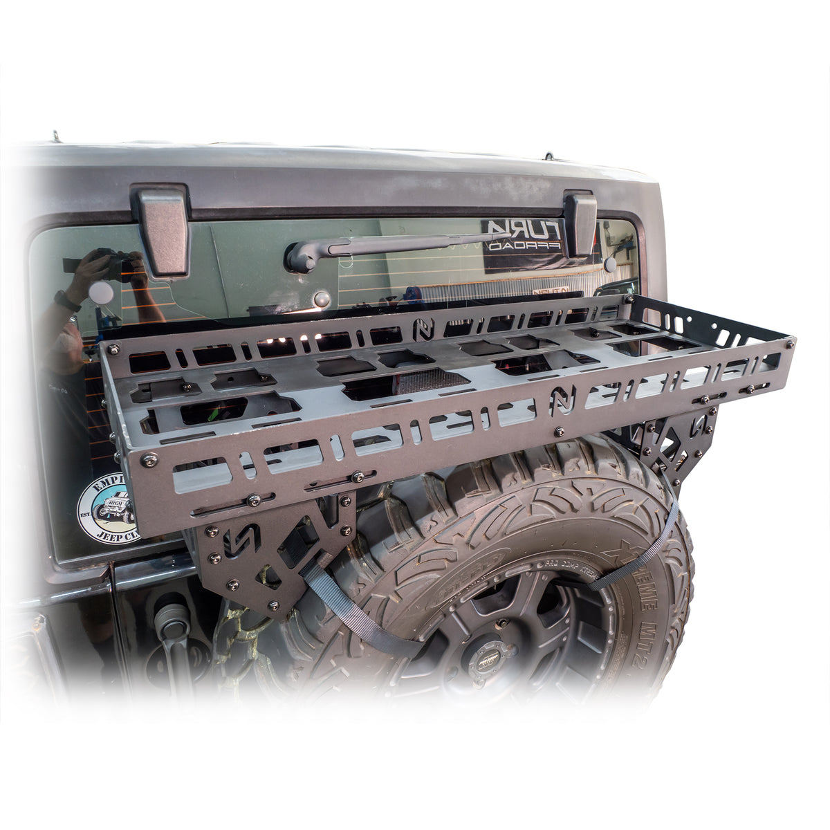 Universal Offroad Spare Tire Storage Rack - Offroad Ice Chest Carrier ...